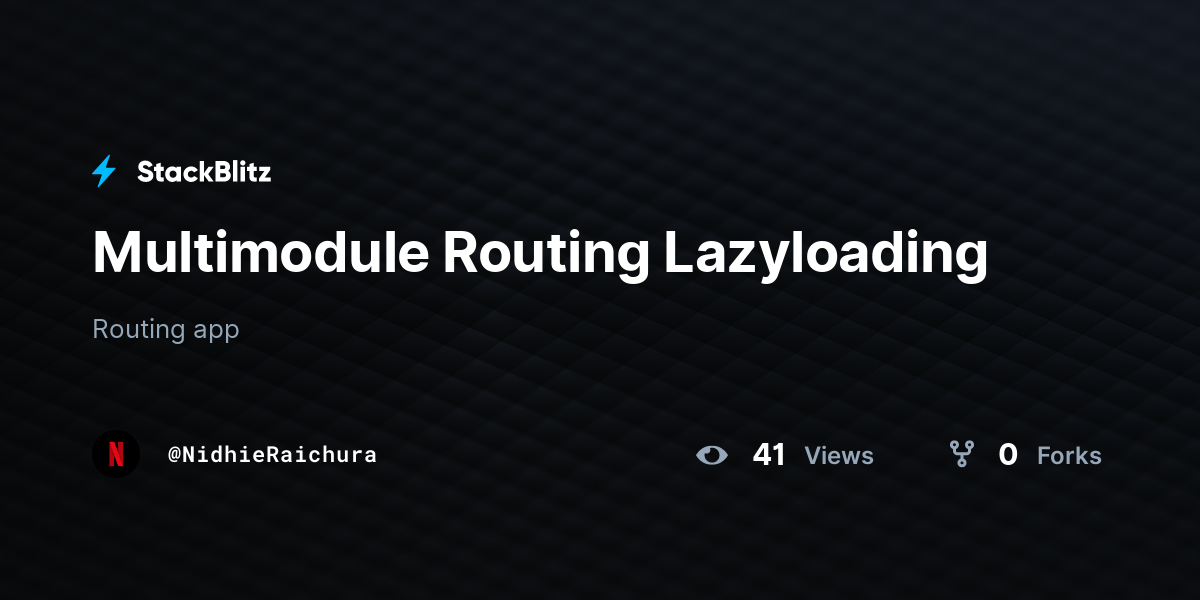 Multimodule Routing Lazyloading - StackBlitz