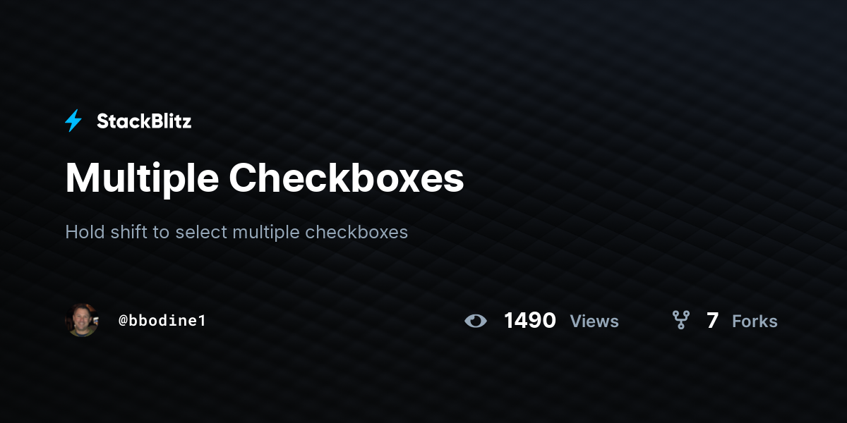 Multiple Checkboxes - StackBlitz