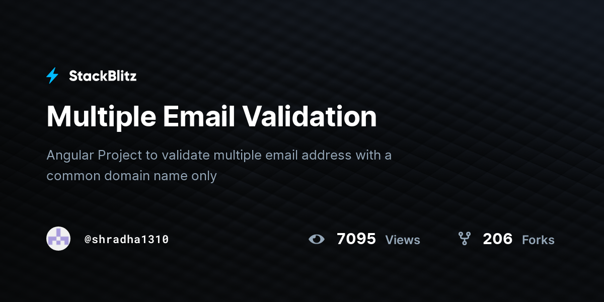 Multiple Email Validation - StackBlitz