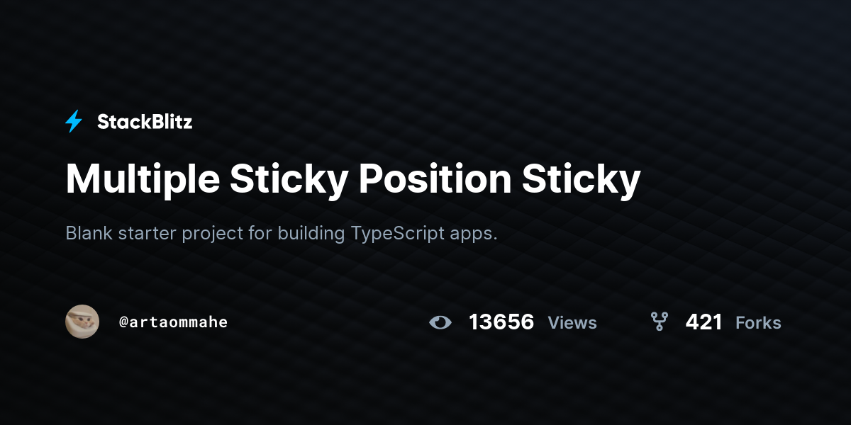 Multiple Sticky Position Sticky - StackBlitz