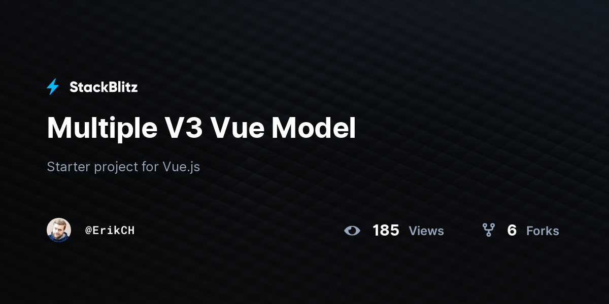 Multiple V3 Vue Model Stackblitz