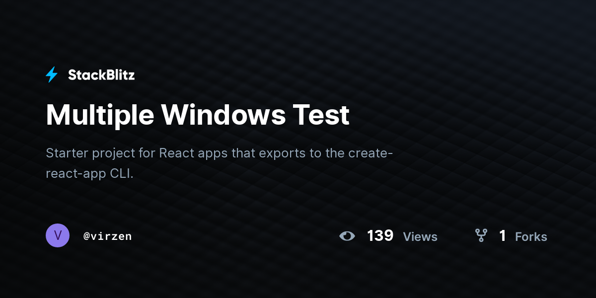 Multiple Windows Test - StackBlitz