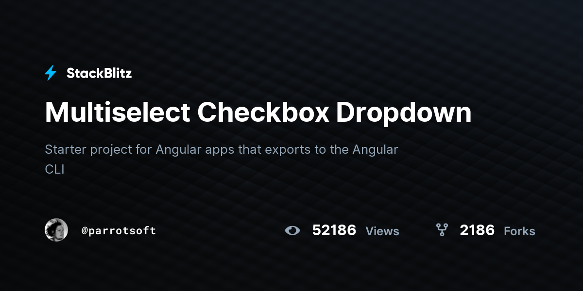 Multiselect Checkbox Dropdown - StackBlitz