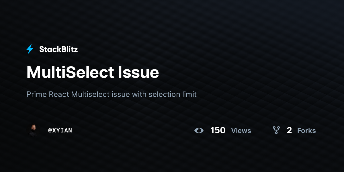 MultiSelect Issue - StackBlitz