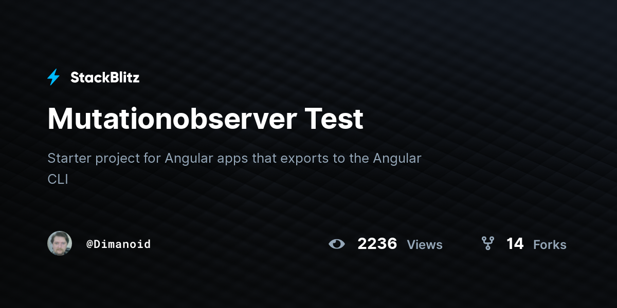 Mutationobserver Test Stackblitz