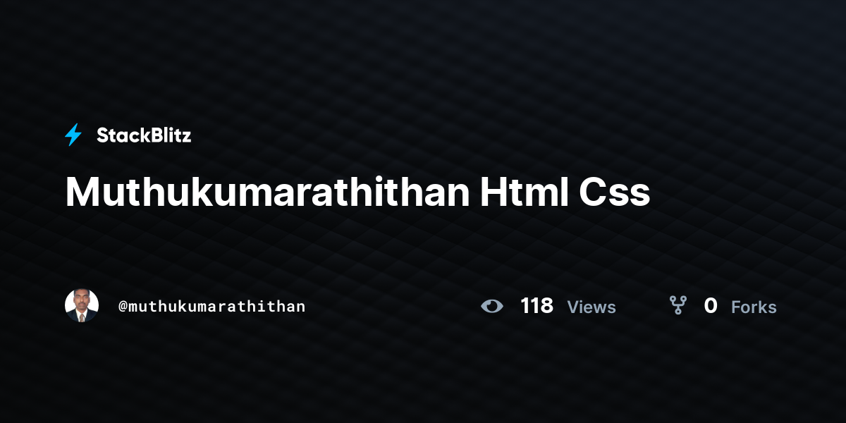 Muthukumarathithan Html Css - StackBlitz