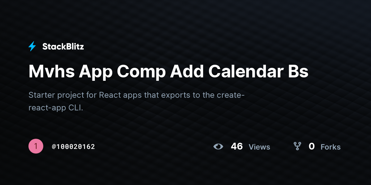 Mvhs App Comp Add Calendar Bs - StackBlitz