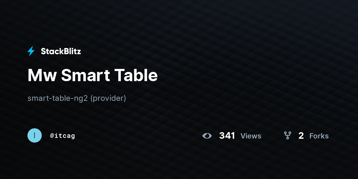 Mw Smart Table - StackBlitz