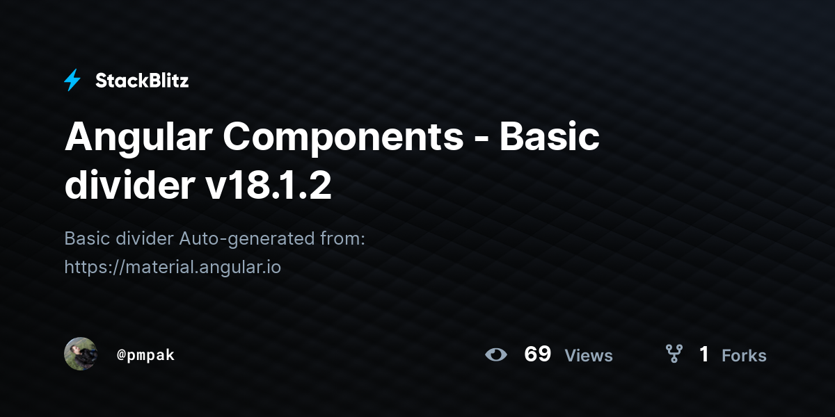 Angular Components - Basic divider v18.1.2 - StackBlitz