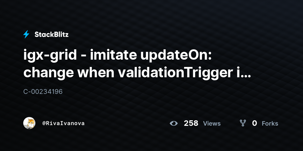 igx-grid - imitate updateOn: change when validationTrigger is blur - StackBlitz