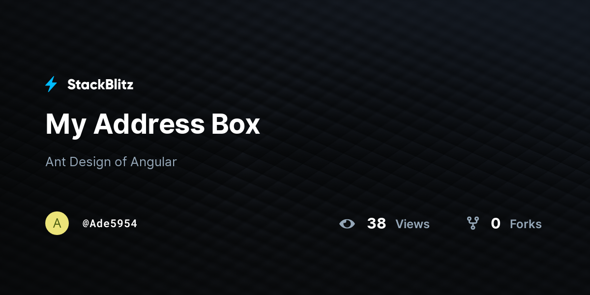 My Address Box - StackBlitz