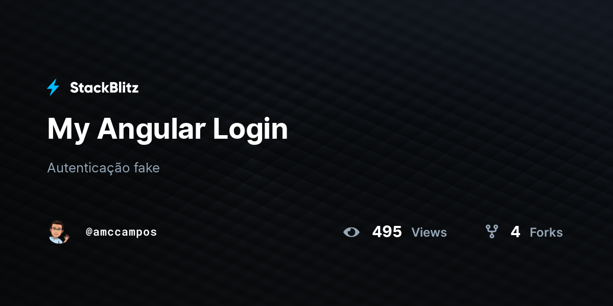 My Angular Login - StackBlitz