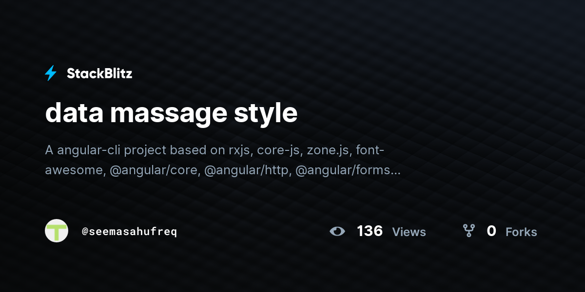 data massage style - StackBlitz