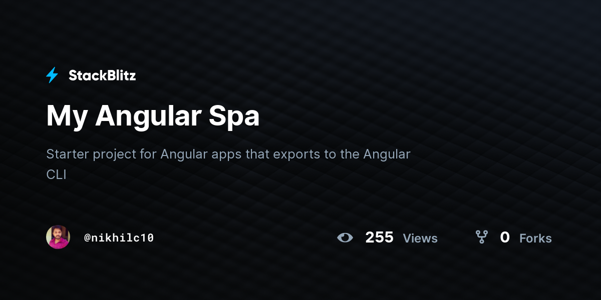 My Angular Spa - StackBlitz
