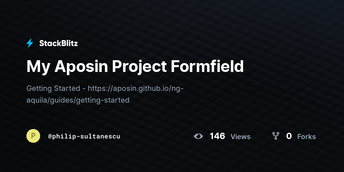 My Aposin Project Formfield - StackBlitz