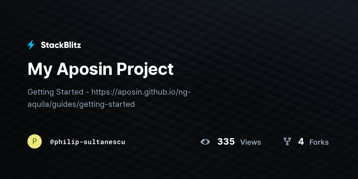 My Aposin Project - StackBlitz