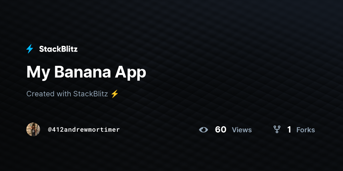 My Banana App - StackBlitz