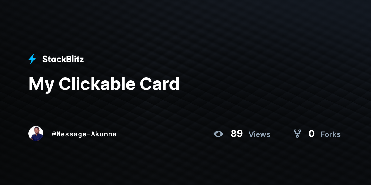 My Clickable Card - StackBlitz