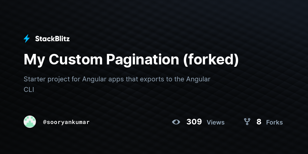 My Custom Pagination (forked) - StackBlitz My Custom Pagination (forked) - StackBlitz