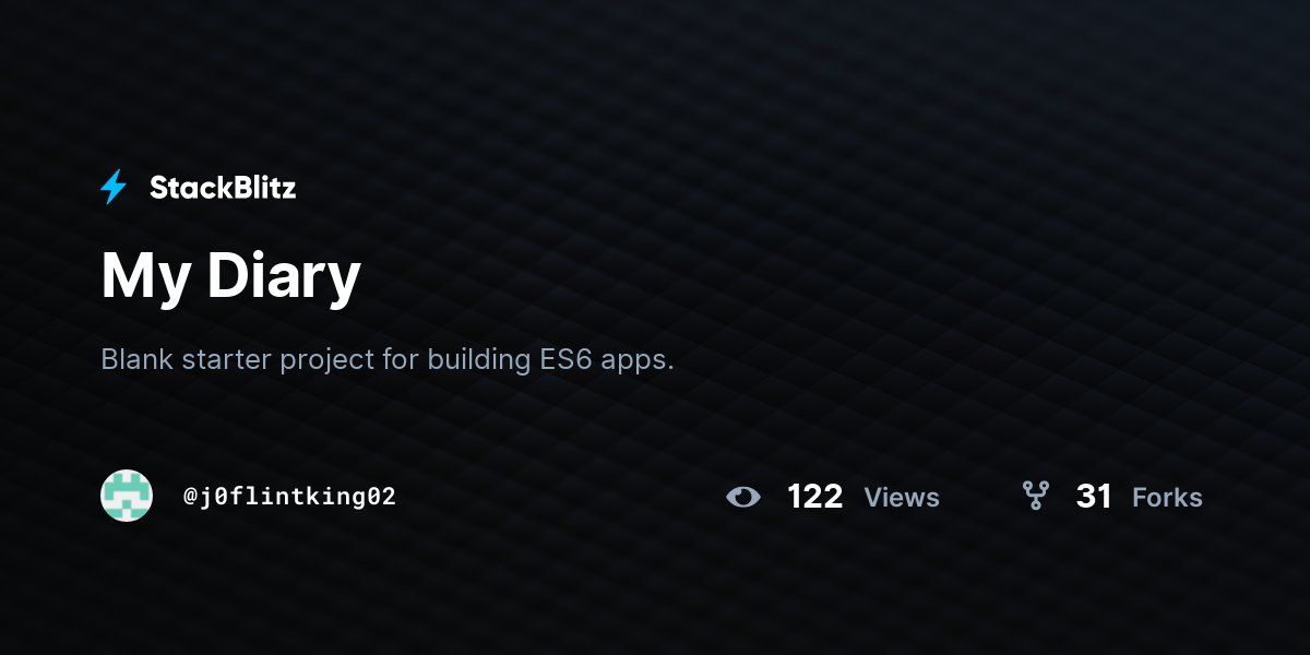 My Diary - StackBlitz