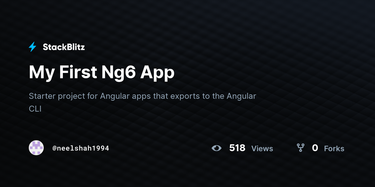 My First Ng6 App - StackBlitz
