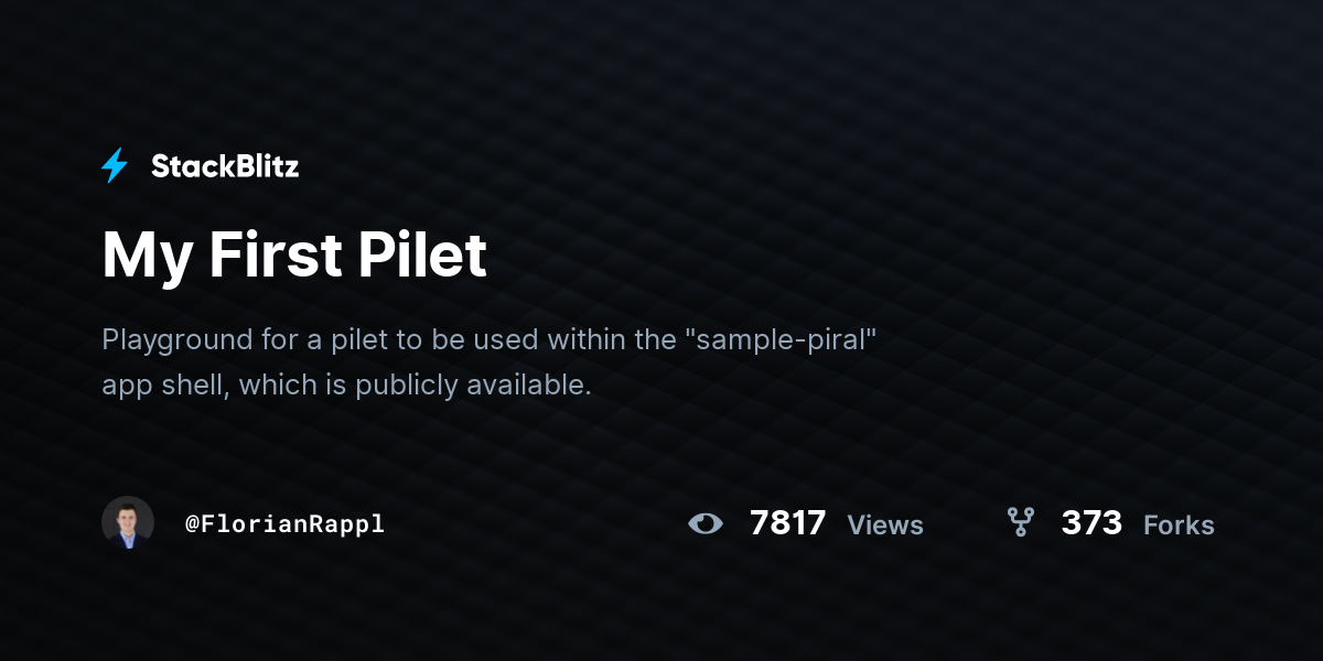 My First Pilet - StackBlitz
