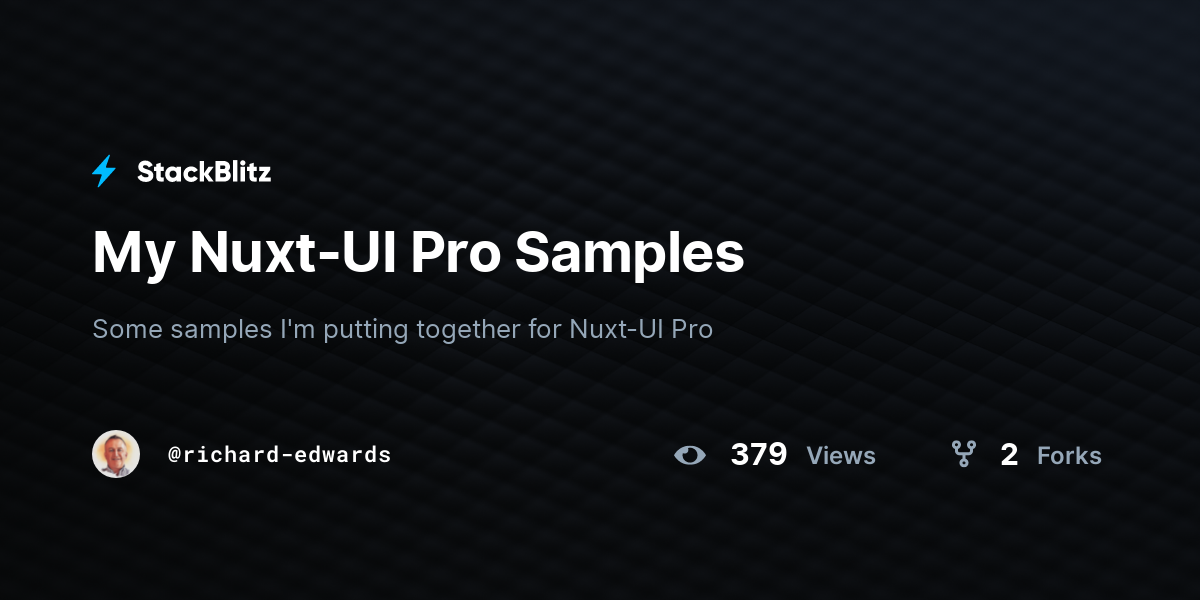 My Nuxt-UI Pro Samples - StackBlitz