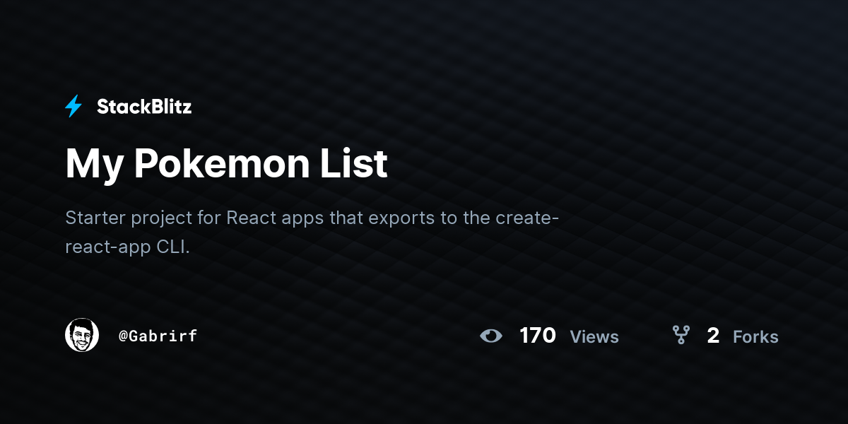 My Pokemon List - StackBlitz
