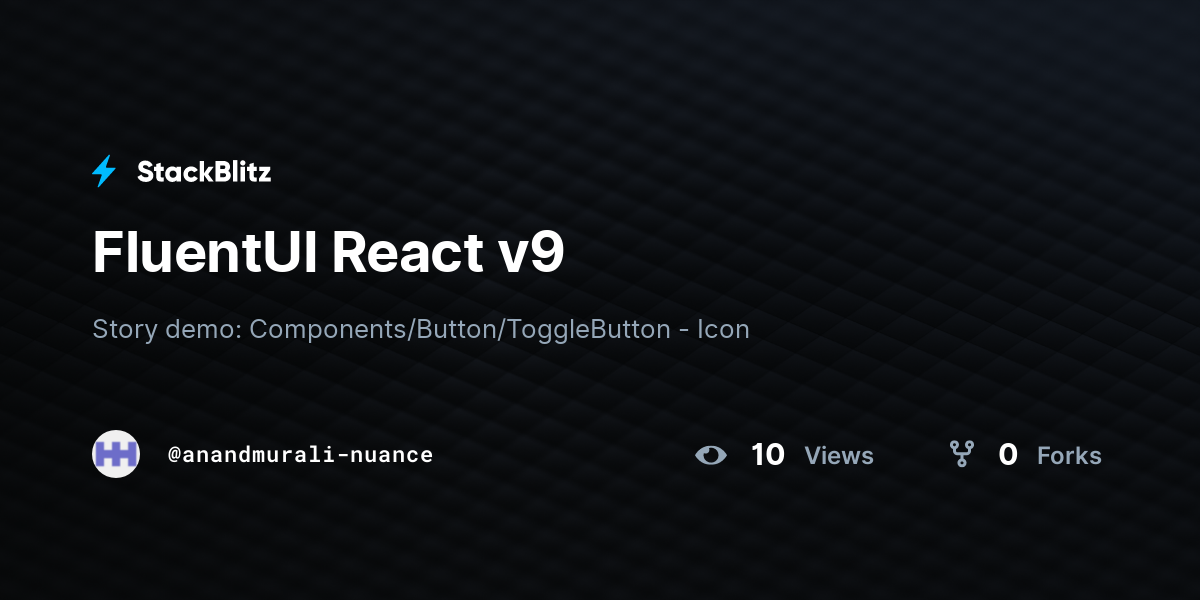 FluentUI React v9 - StackBlitz