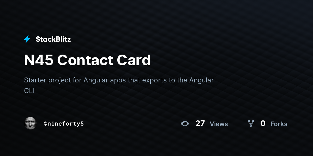 N45 Contact Card - StackBlitz
