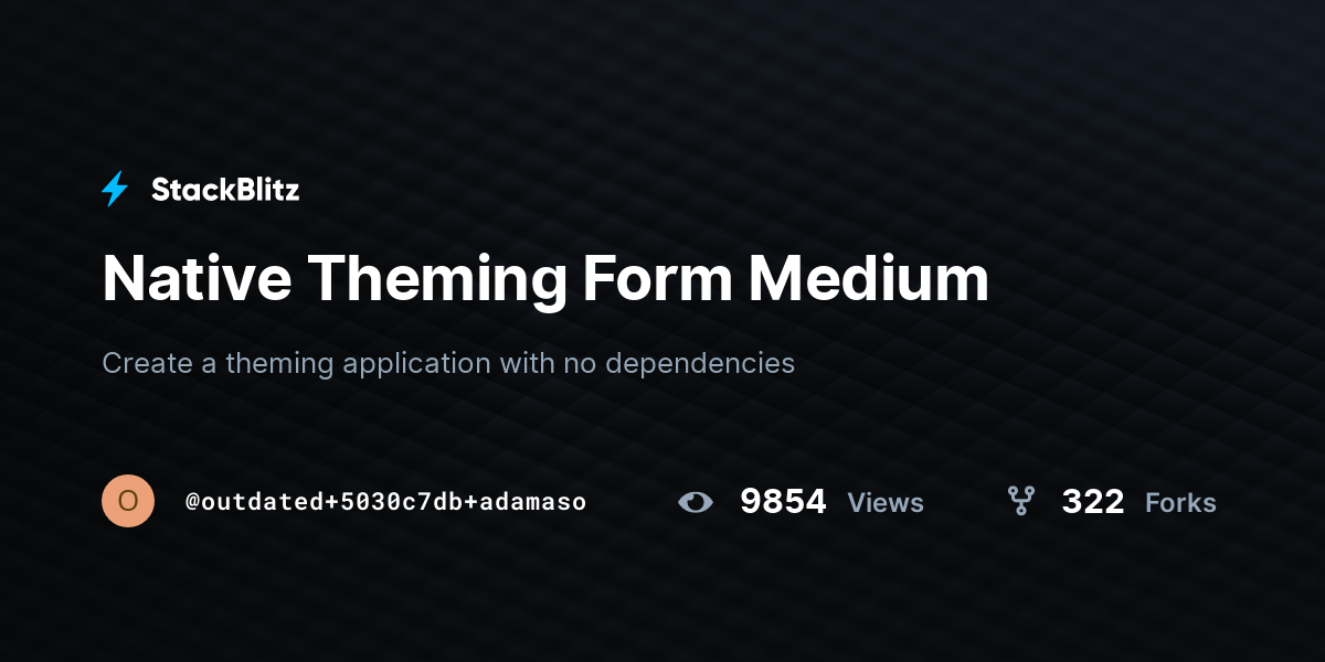 Native Theming Form Medium - StackBlitz