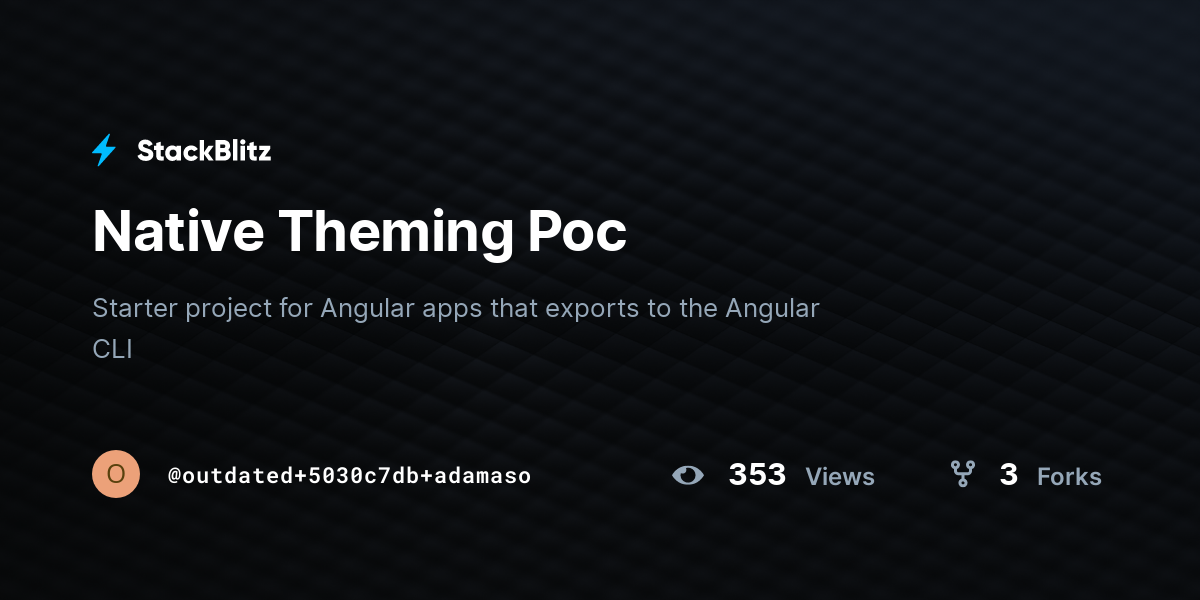 Native Theming Poc - StackBlitz