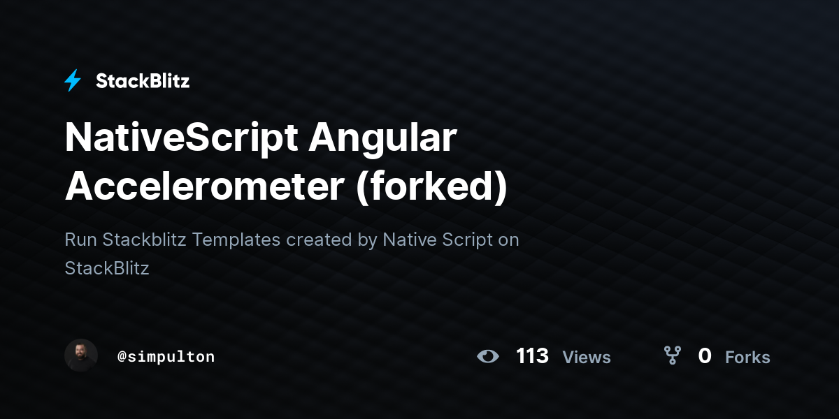 NativeScript Angular Accelerometer (forked) - StackBlitz