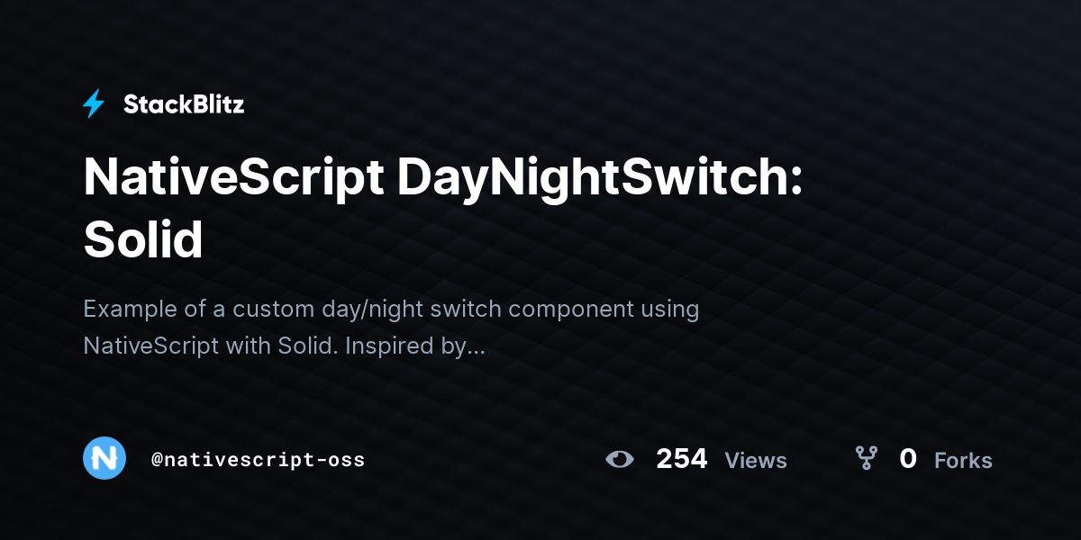 NativeScript DayNightSwitch: Solid - StackBlitz