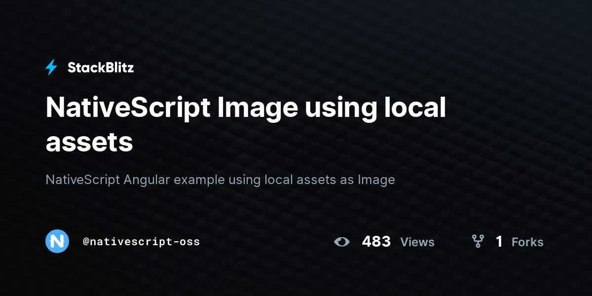 NativeScript Image using local assets - StackBlitz