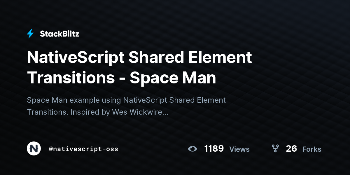 NativeScript Shared Element Transitions - Space Man - StackBlitz