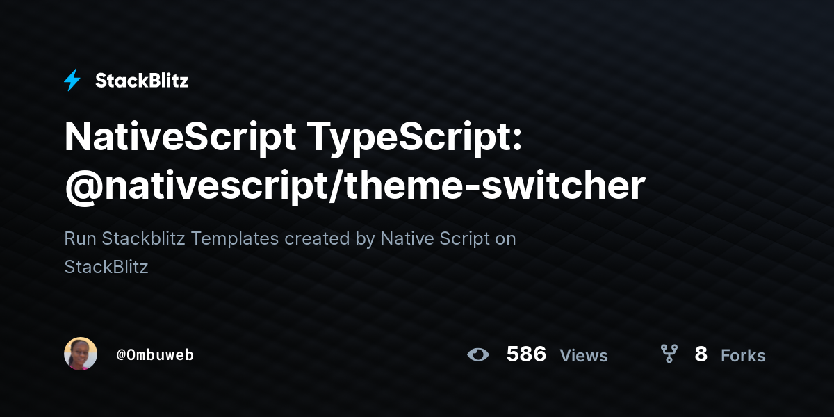 NativeScript TypeScript: @nativescript/theme-switcher - StackBlitz