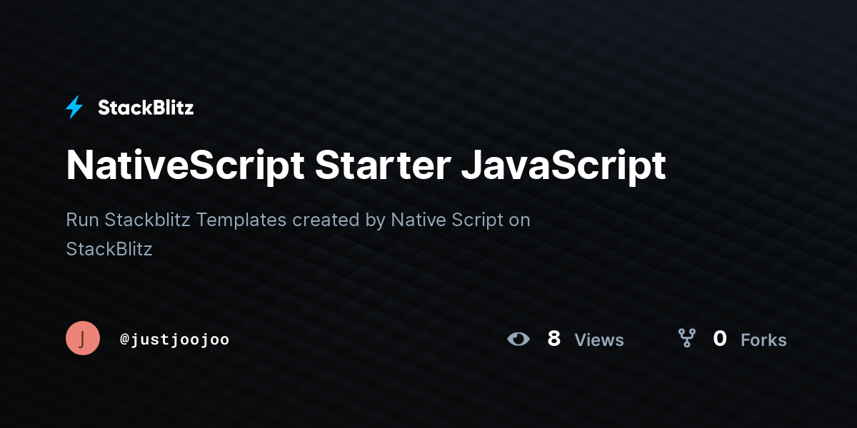 NativeScript Starter JavaScript - StackBlitz