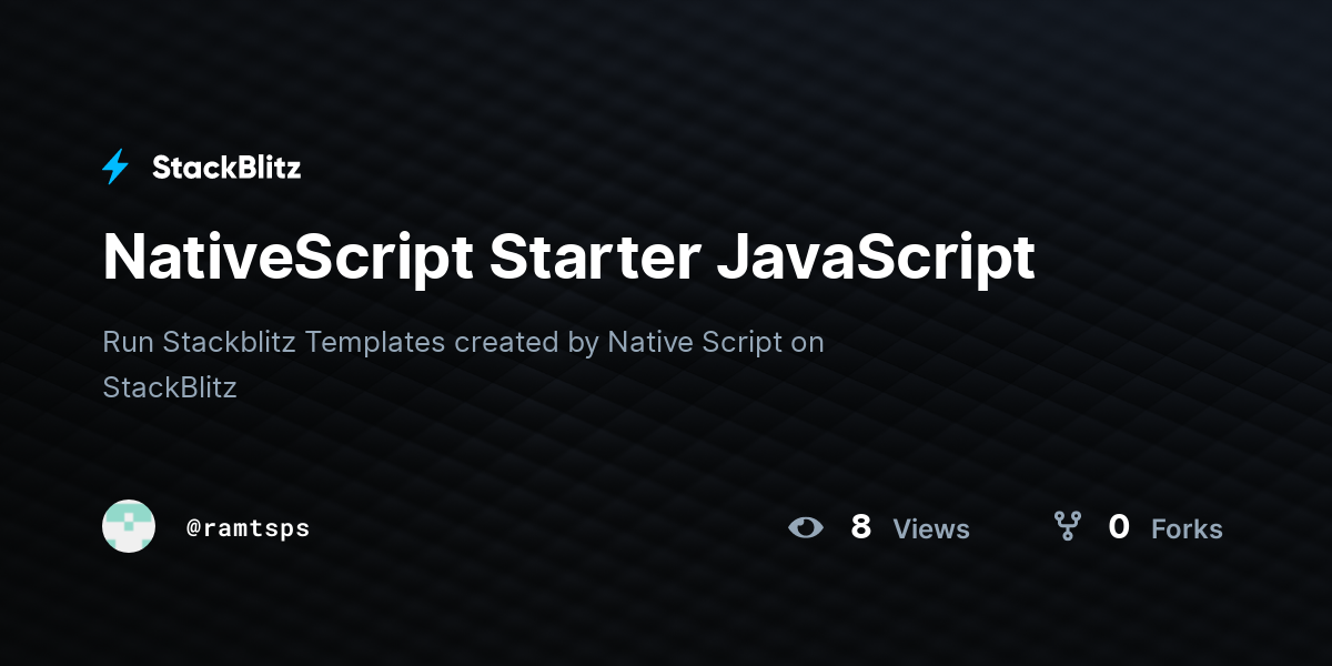 NativeScript Starter JavaScript - StackBlitz