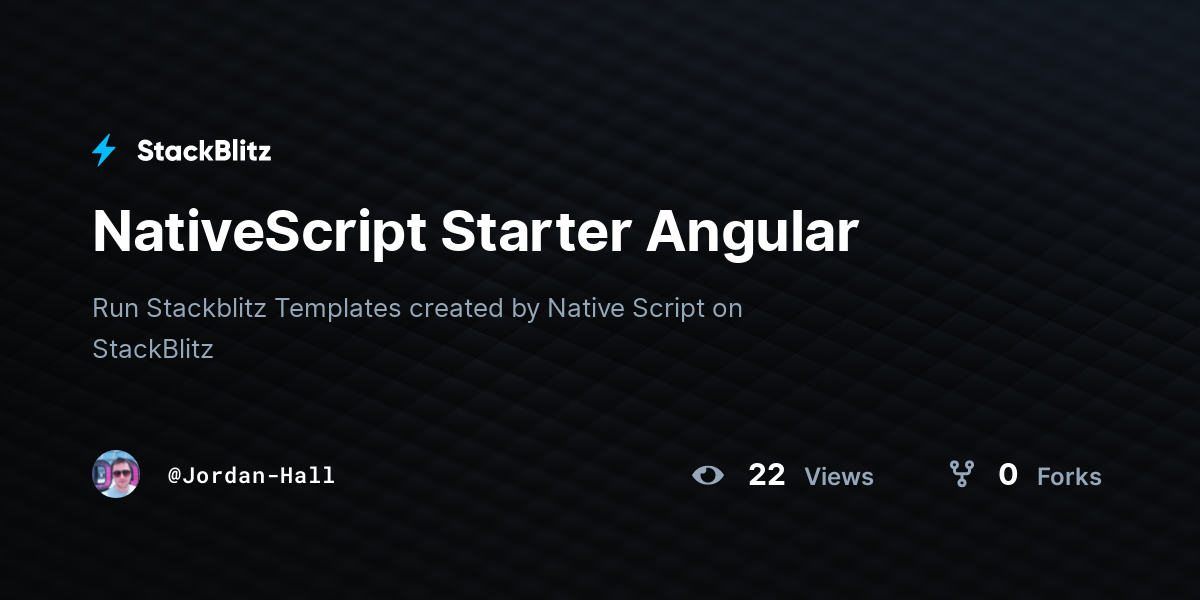 NativeScript Starter Angular - StackBlitz