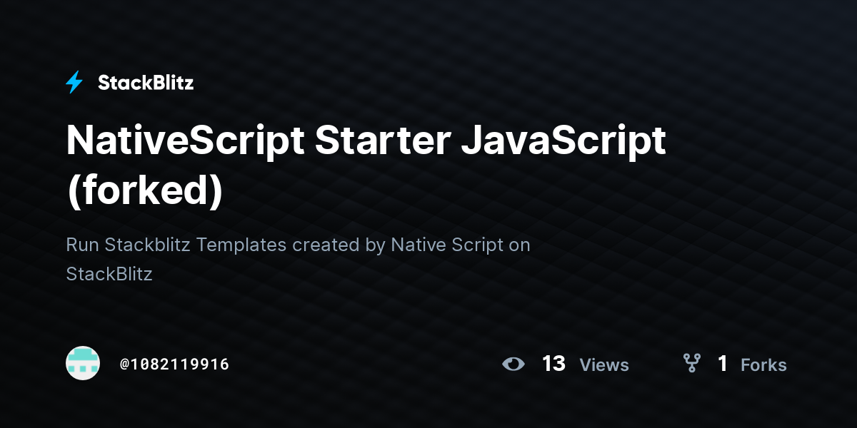 Nativescript Starter Javascript Forked Stackblitz 0442