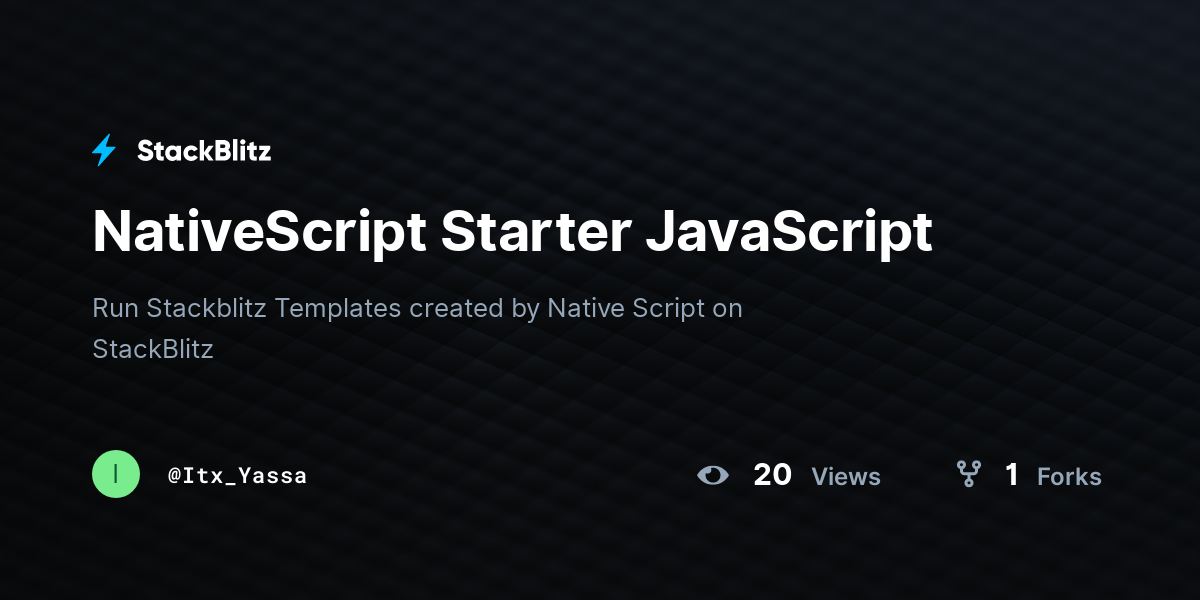 NativeScript Starter JavaScript - StackBlitz
