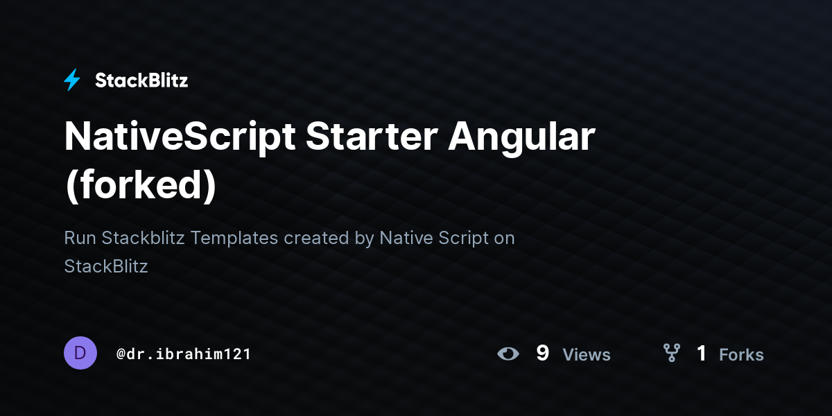 NativeScript Starter Angular (forked) - StackBlitz