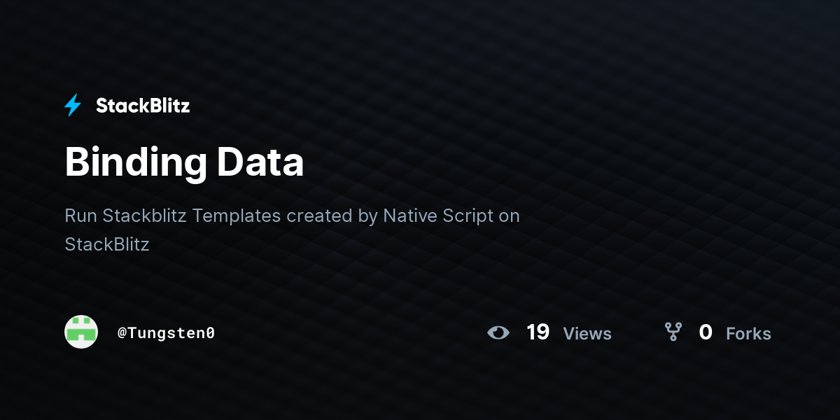 Binding Data - StackBlitz