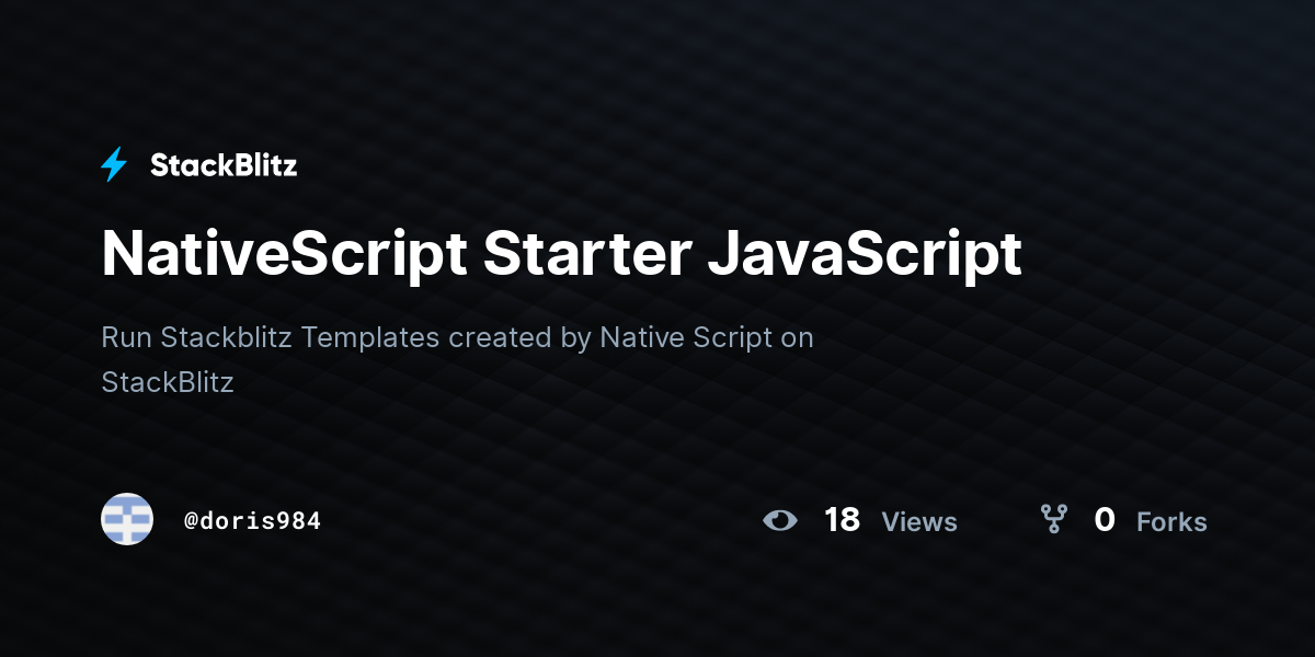 NativeScript Starter JavaScript - StackBlitz