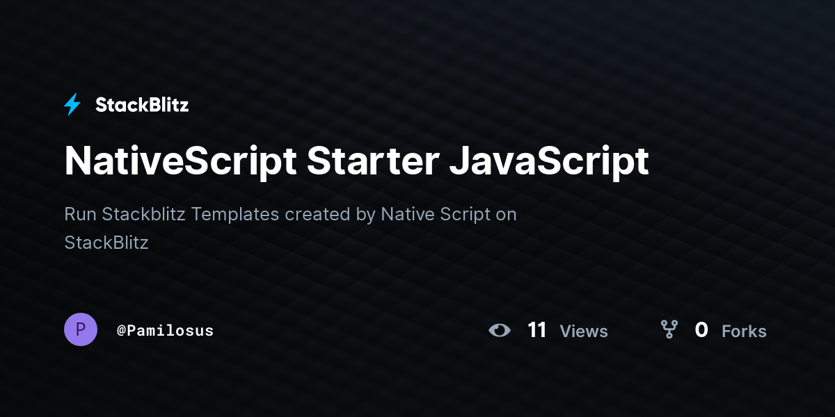 NativeScript Starter JavaScript - StackBlitz