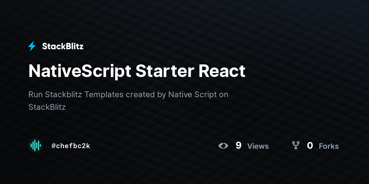 NativeScript Starter React - StackBlitz