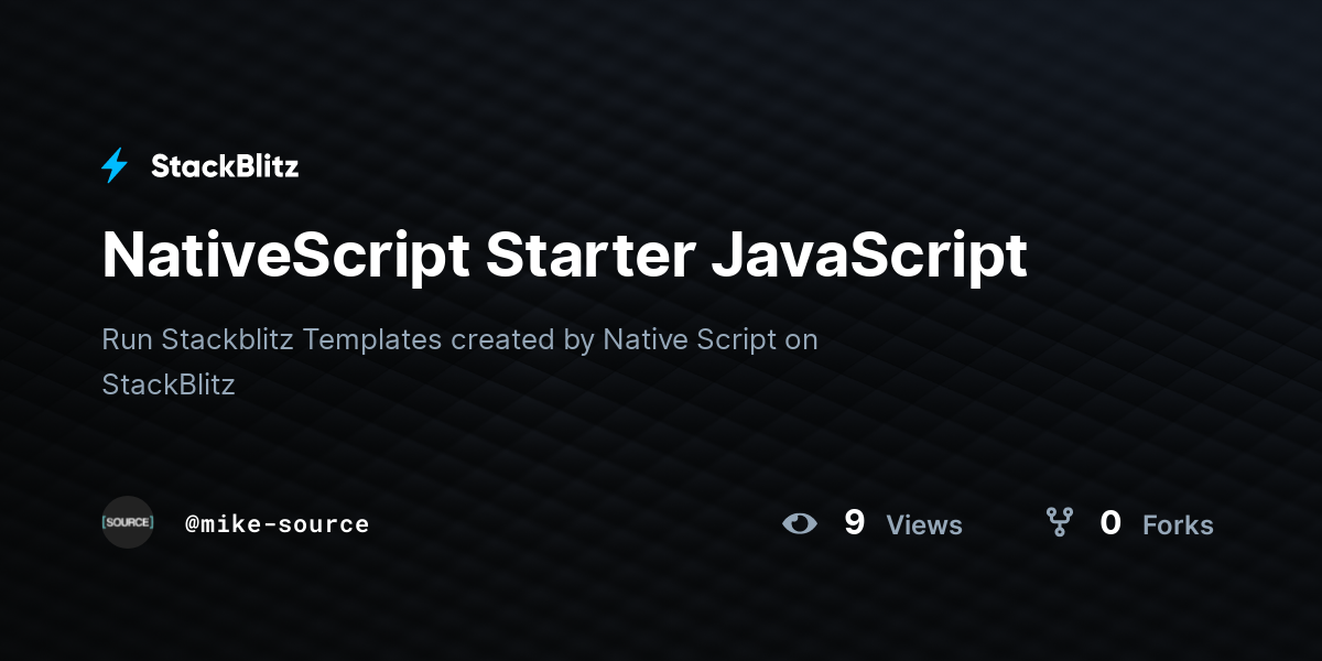 NativeScript Starter JavaScript - StackBlitz