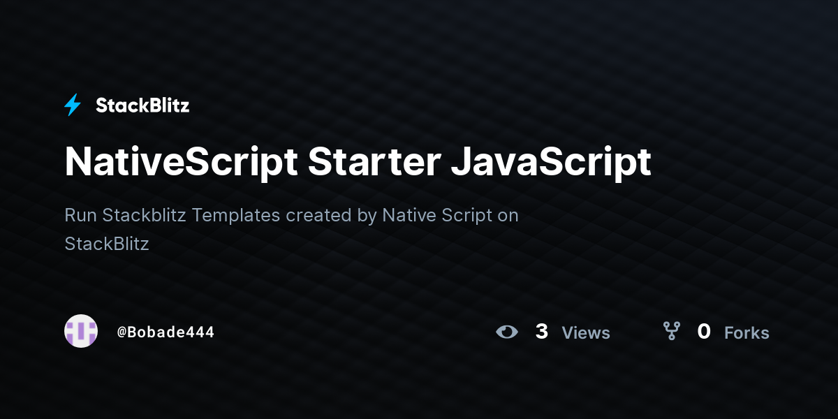 NativeScript Starter JavaScript - StackBlitz