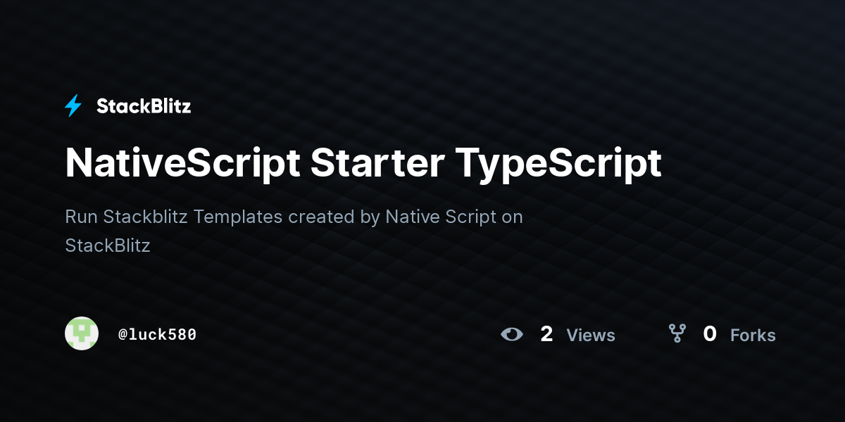 NativeScript Starter TypeScript - StackBlitz